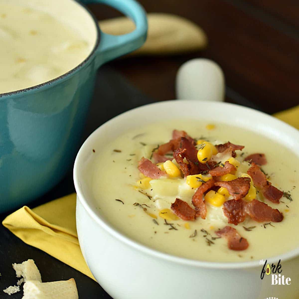 Easy Corn Chowder Soup Recipe with Ham