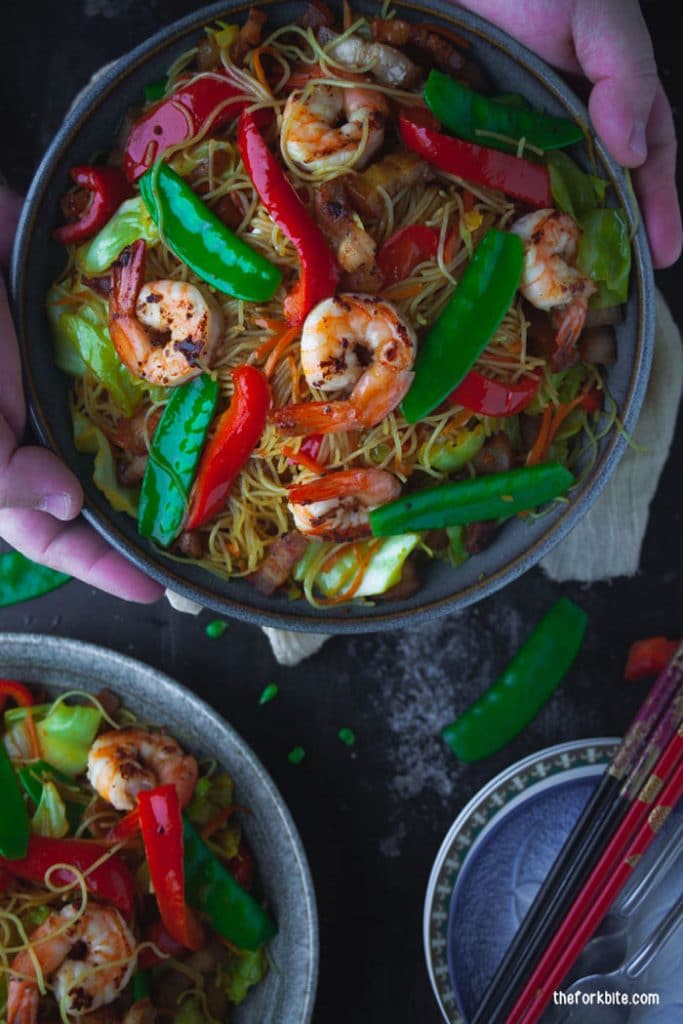 Chow Mei Fun - Singapore Mei Fun - The Fork Bite