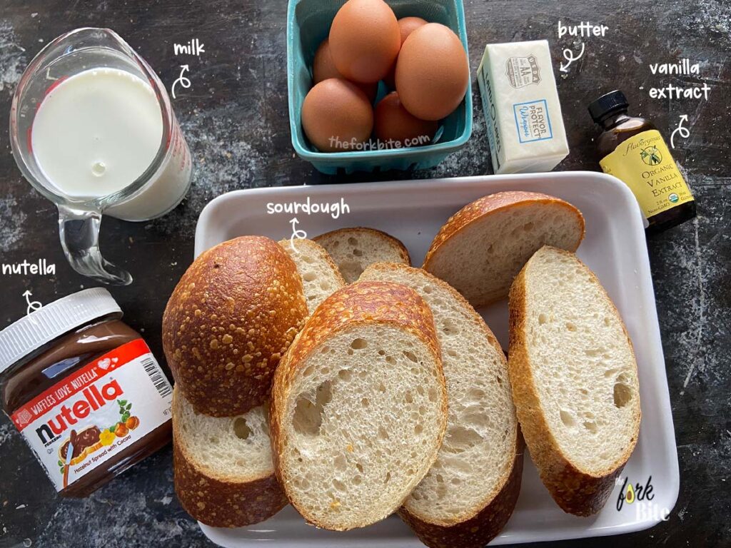 Best Breakfast Stuffed Bread | Nutella French Toast - The Fork Bite