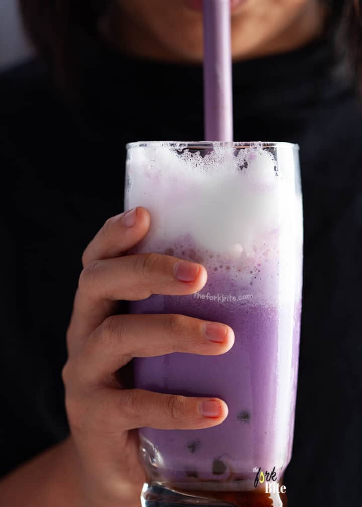 Purple Boba | Taro Milk Tea with Tapioca Pearls - The Fork Bite
